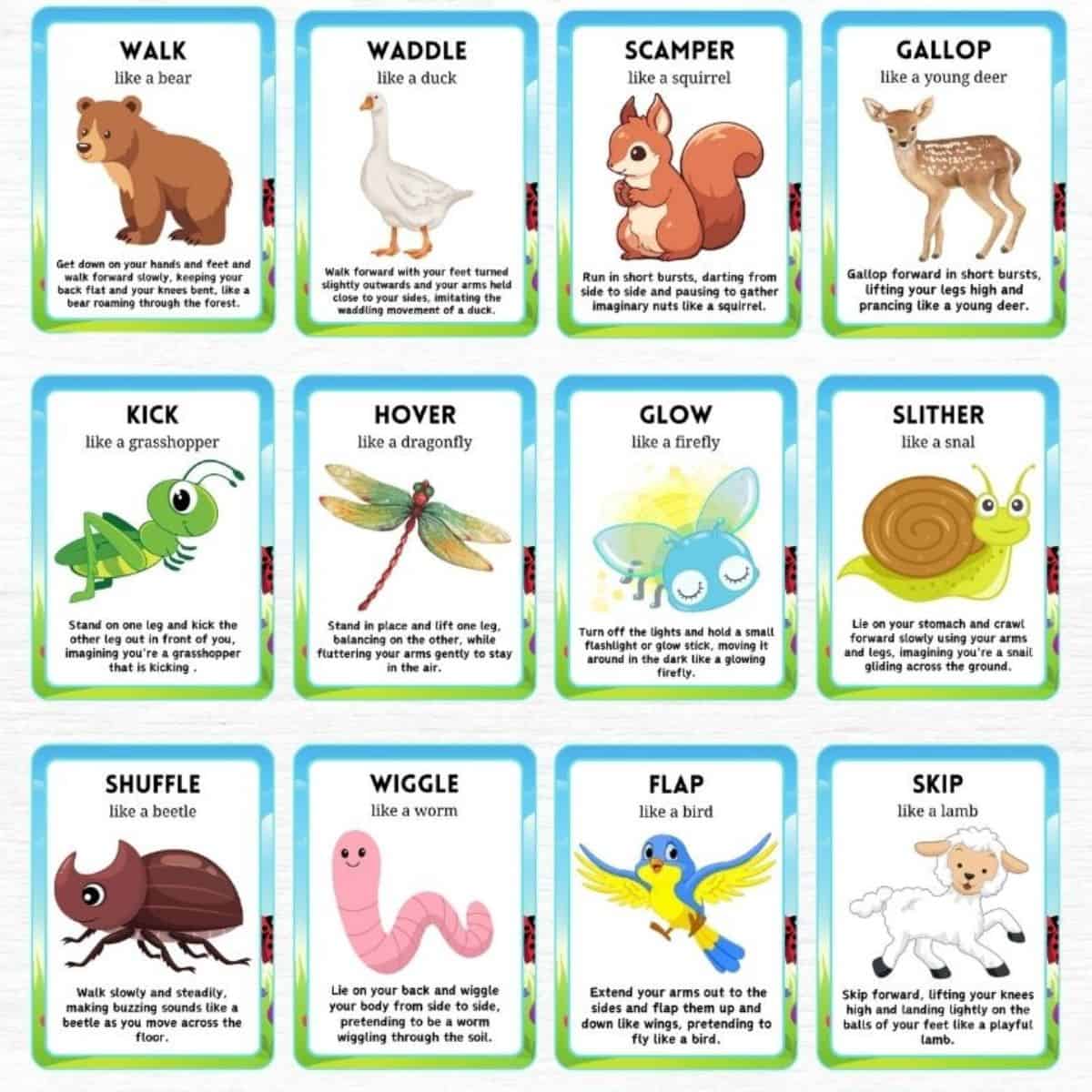 Spring Movement Cards - Mess for Less