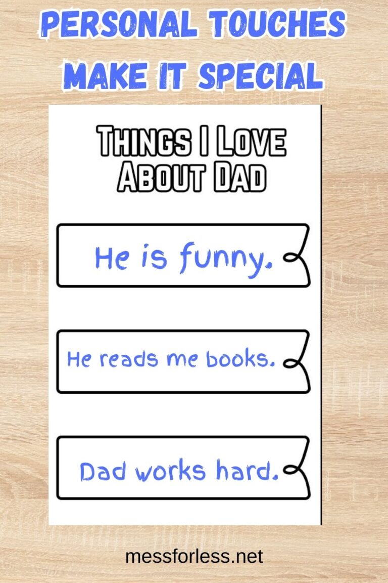 Printable Father’s Day Book - Mess for Less