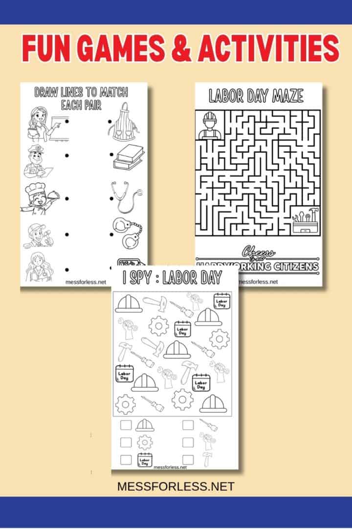 Labor Day Printable Activity Book - Mess for Less