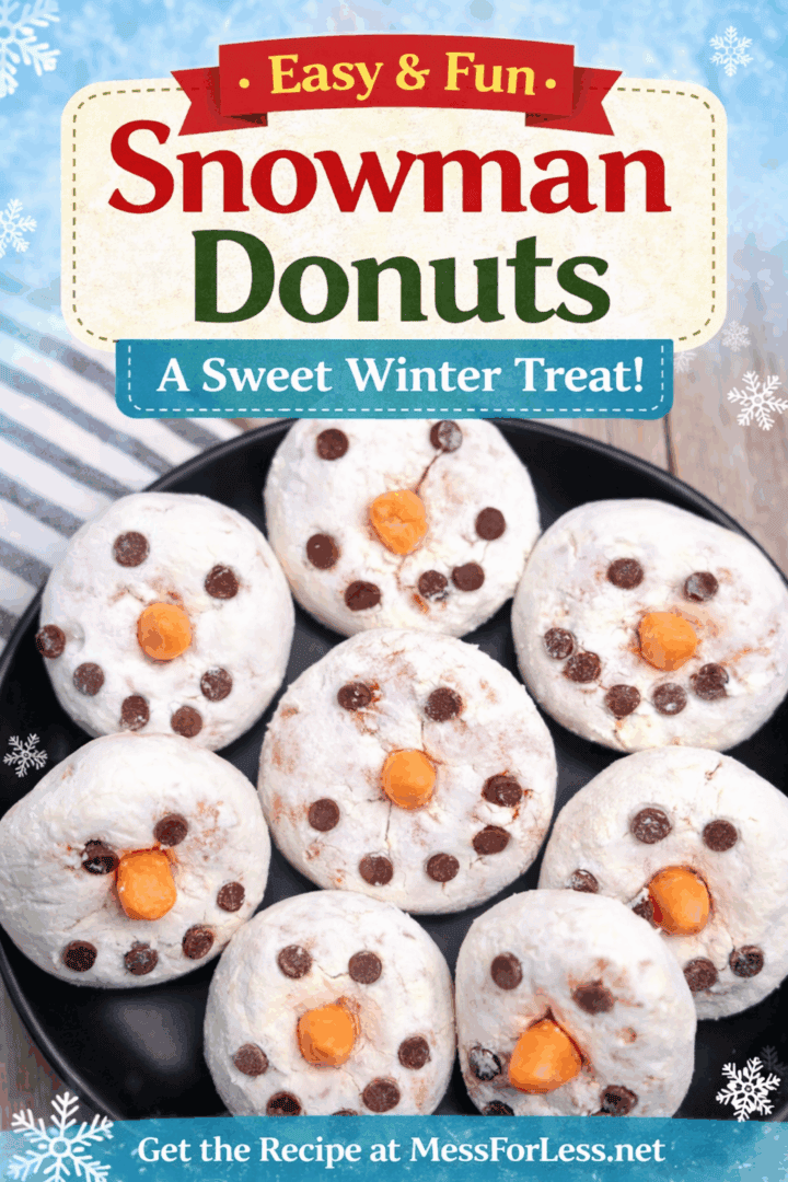 Easy Donut Snowman - Mess for Less